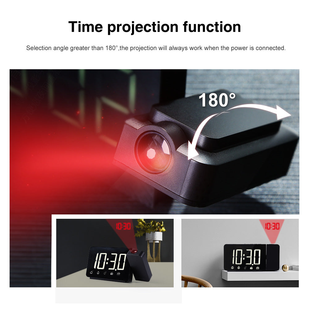 Radio Réveil Projection plafond rouge | Réveil-Matin-Original